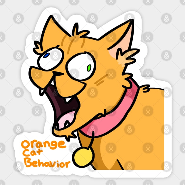 Orange Cat Behavior - Meme - Sticker | TeePublic