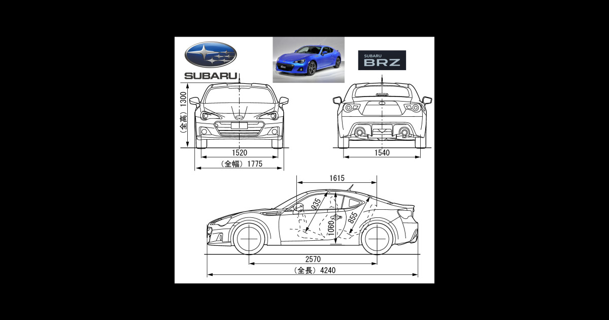 Subaru BRZ Blueprint - Blueprint - Sticker | TeePublic