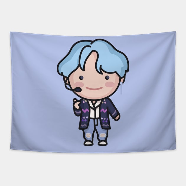 Cute Korean K-Pop Star Cartoon - Kpop Cartoon - Tapestry | TeePublic
