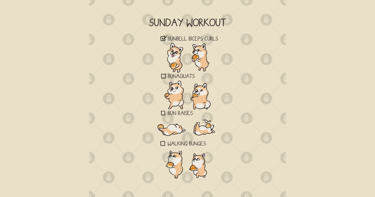 Sunday Workout with Corgi - Corgi - T-Shirt | TeePublic