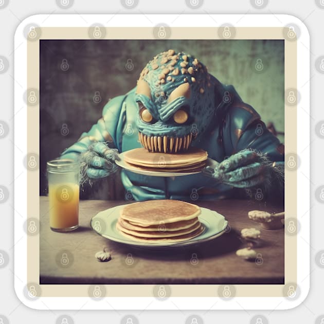 Pancake breakfast, Monster. - Horror - Sticker | TeePublic
