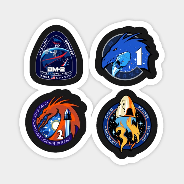 Nasa SpaceX Crew Mission Patches/Logo - Nasa - Magnet | TeePublic