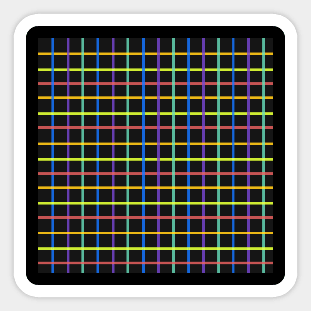 Black Rainbow Check - Rainbow Pattern - Sticker | TeePublic
