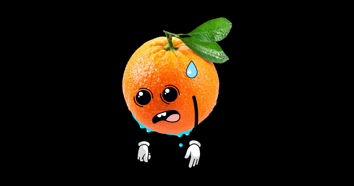 Sweaty and Stressed Orange Life Doodle - Orange - Pin | TeePublic