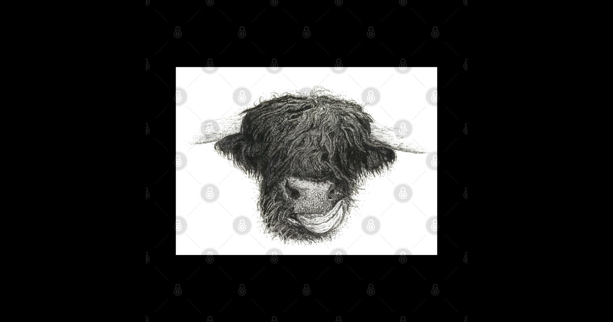 hungry Hamish the hairy cow - Cow - Sticker | TeePublic