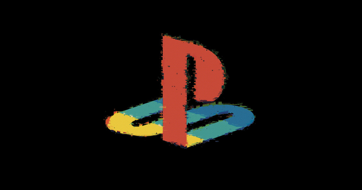 Glitched Playstation logo - Playstation - Sticker | TeePublic