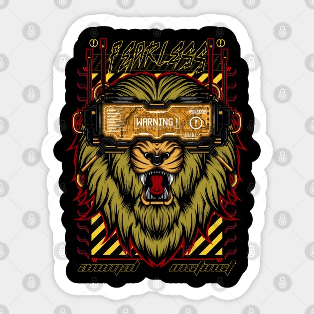 Lion The Cyber Beast - Animal - Sticker | TeePublic