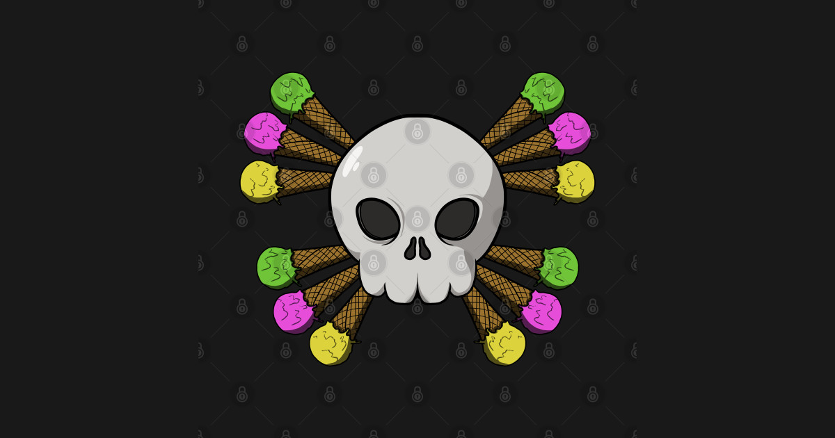 Ice cream crew Jolly Roger pirate flag (no caption) - Ice Cream - T ...
