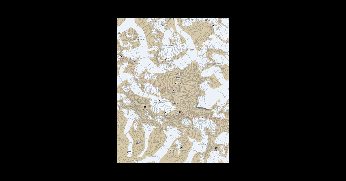 Everest Summit Contour Elevation - Everest - Sticker | TeePublic