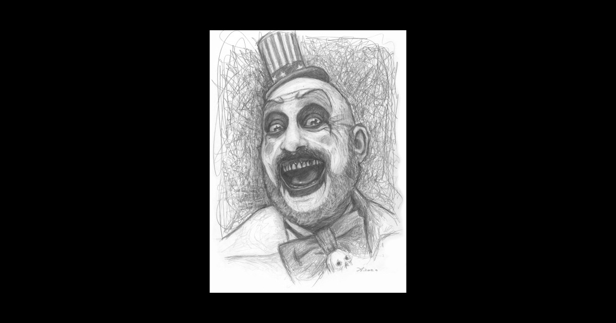 Captain Spaulding - Horror Portrait - Captain Spaulding - Sticker ...
