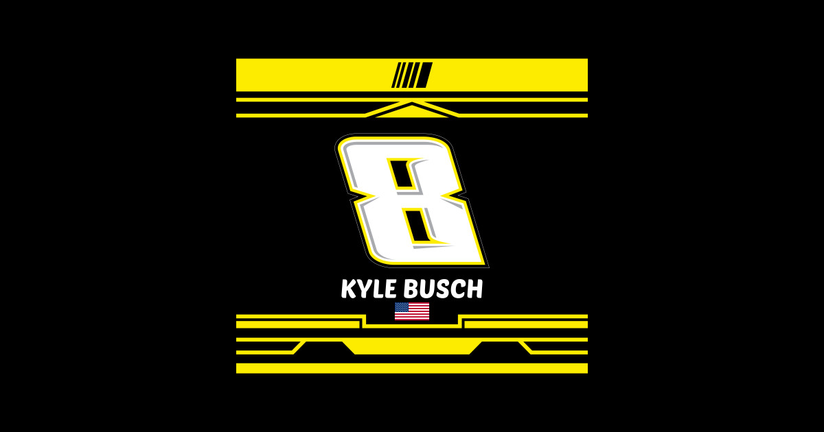 Kyle Busch yellow #8 2024 NASCAR art design - Kyle Busch - Sticker ...