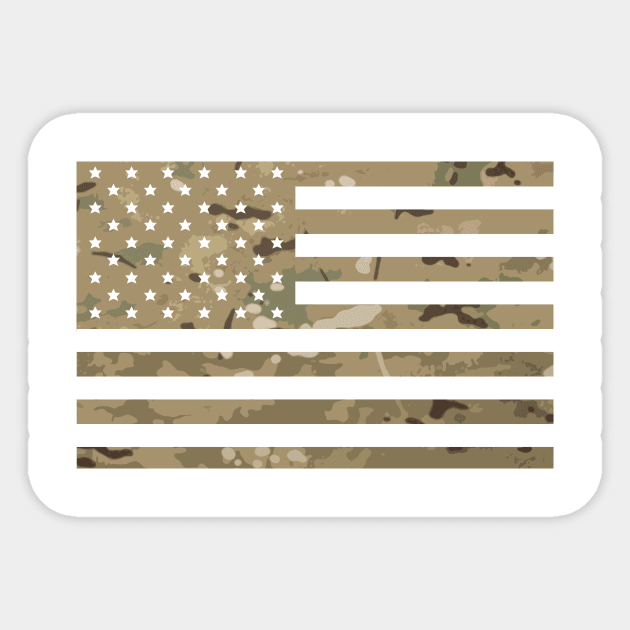 US Multicam - Camouflaged Flag - Sticker | TeePublic