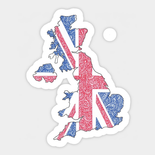 UK Flag Map - Uk - Sticker | TeePublic