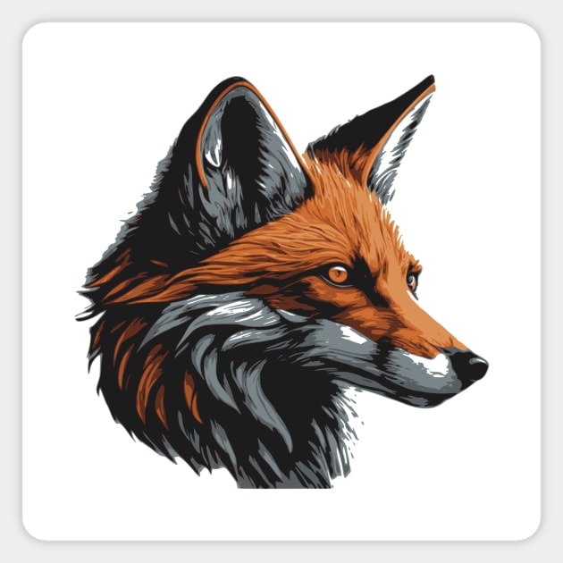 Fox head icon - Fox Head - Sticker | TeePublic