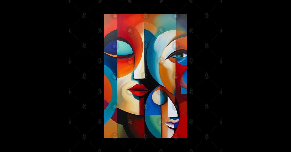 Abstract Faces Art Print - Abstract Faces - Sticker | TeePublic