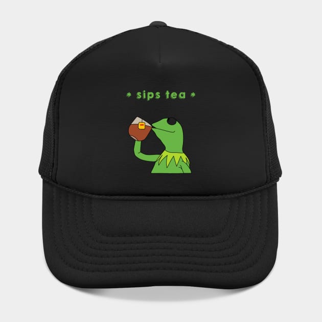 Sips tea- Kermit the frog meme - Kermit - Hat | TeePublic