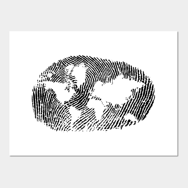 Fingerprint Map - World Map - Posters and Art Prints | TeePublic