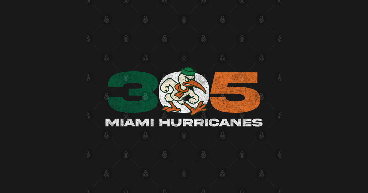 Retro-Miami-Hurricanes-305 - Miami Hurricanes - T-Shirt | TeePublic