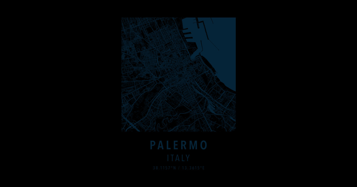 palermo simple map - Maps - Sticker | TeePublic