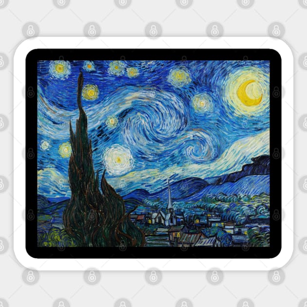 The Starry Night - Vincent Van Gogh - Sticker | TeePublic