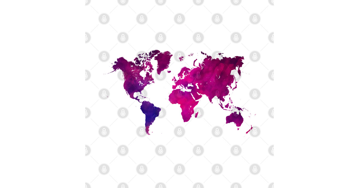 world map purple #map #worldmap - World Map - T-Shirt | TeePublic