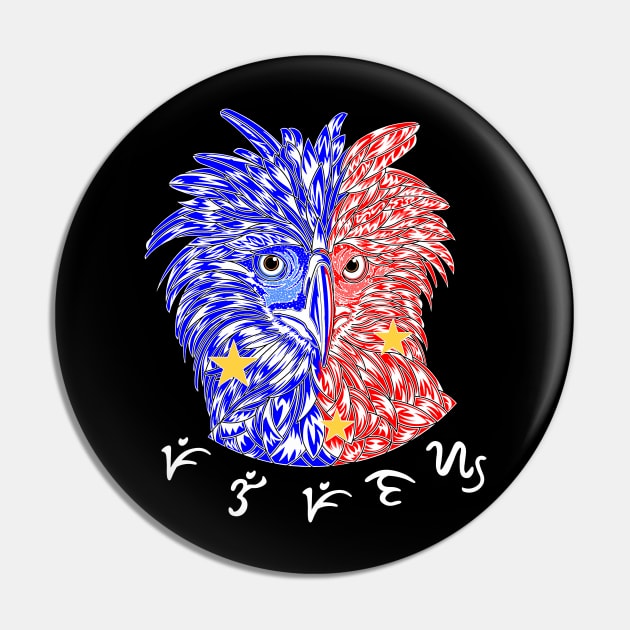 Philippine Eagle / Flag design - Badlit word Pilipinas (Philippines) - Baybayin - Pin | TeePublic