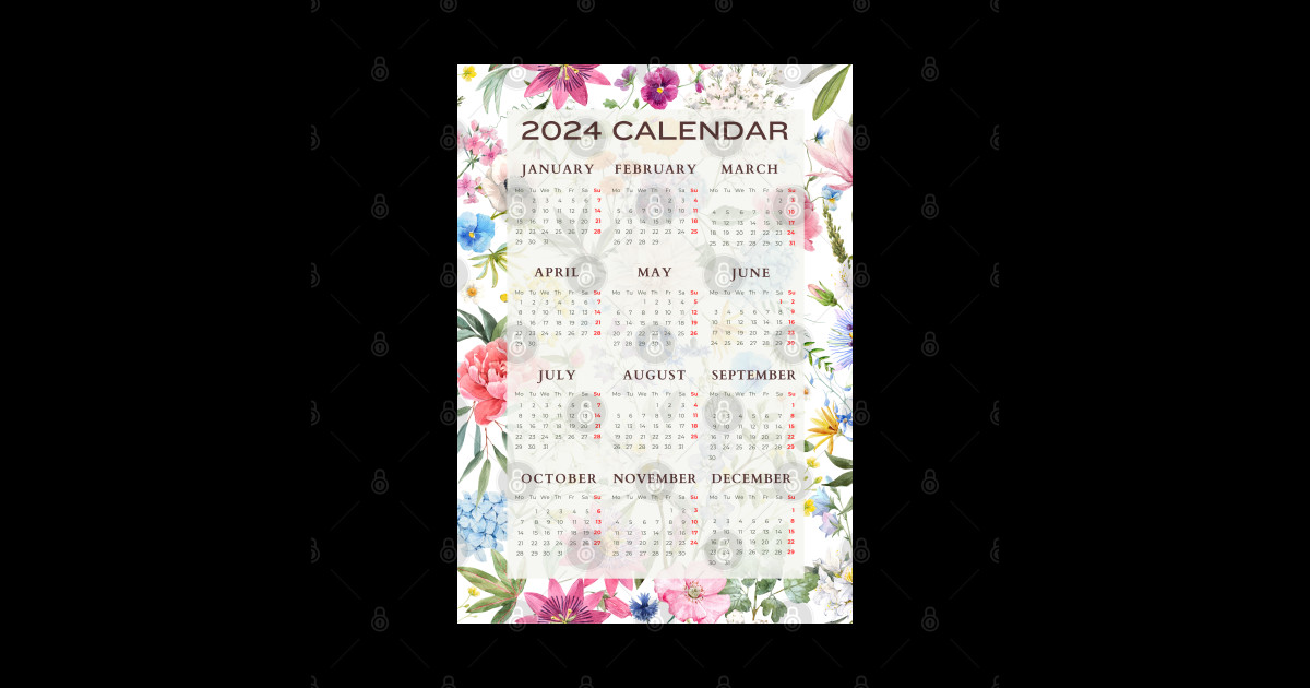 2024 flowers wall calendar - 2024 Calendar - Posters and Art Prints ...