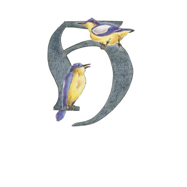 Avian Alphabet H - Violet-backed hyliota - Bird - T-Shirt | TeePublic