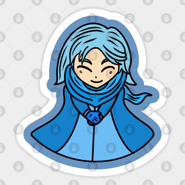 Kawaii blue chibi girl - Chibi Girl - Sticker | TeePublic