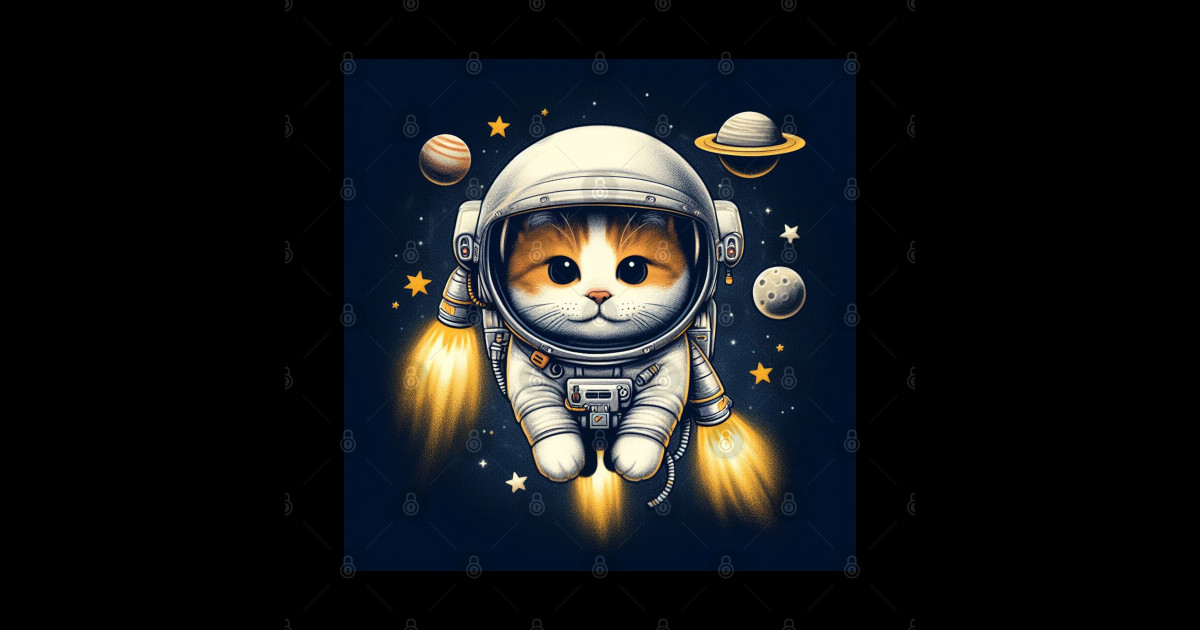 Astro cat - Space Cats - Sticker | TeePublic