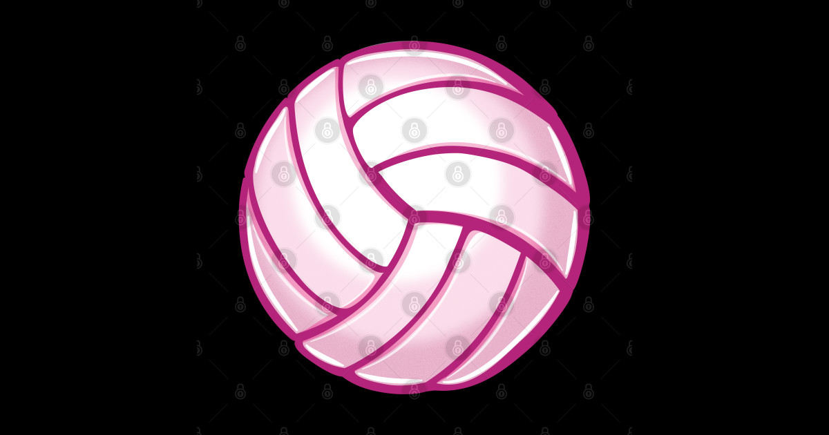 Pink volleyball - Volleyball - Sticker | TeePublic