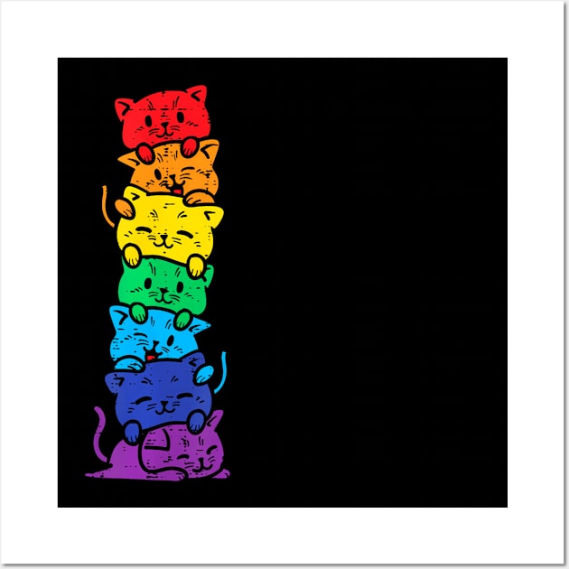 Cat Stack Rainbow Gay Pride Cute Lgbt Animal Pet Lover - Cat Stack ...