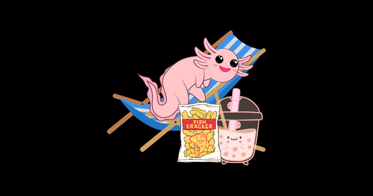 Sweet chilling Axolotl Mexican walking fish - Axolotl - Sticker | TeePublic