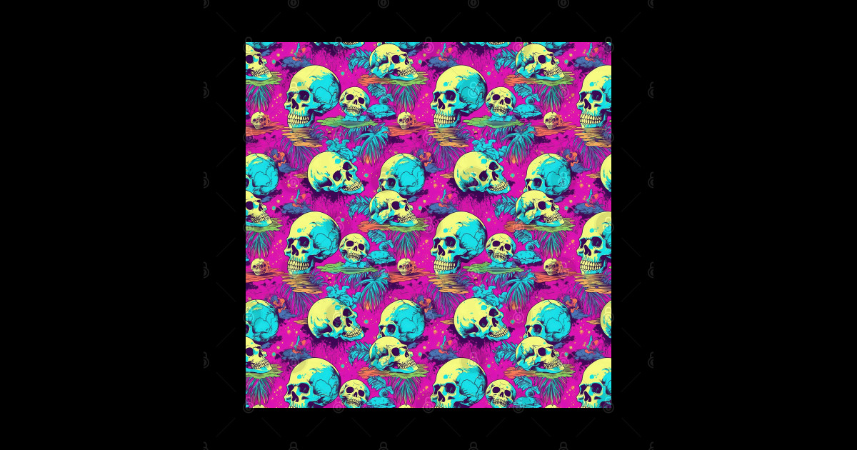 Skulls Pattern Gothic Goth Emo Dark Wicca Bones Dead Odd Face Head ...