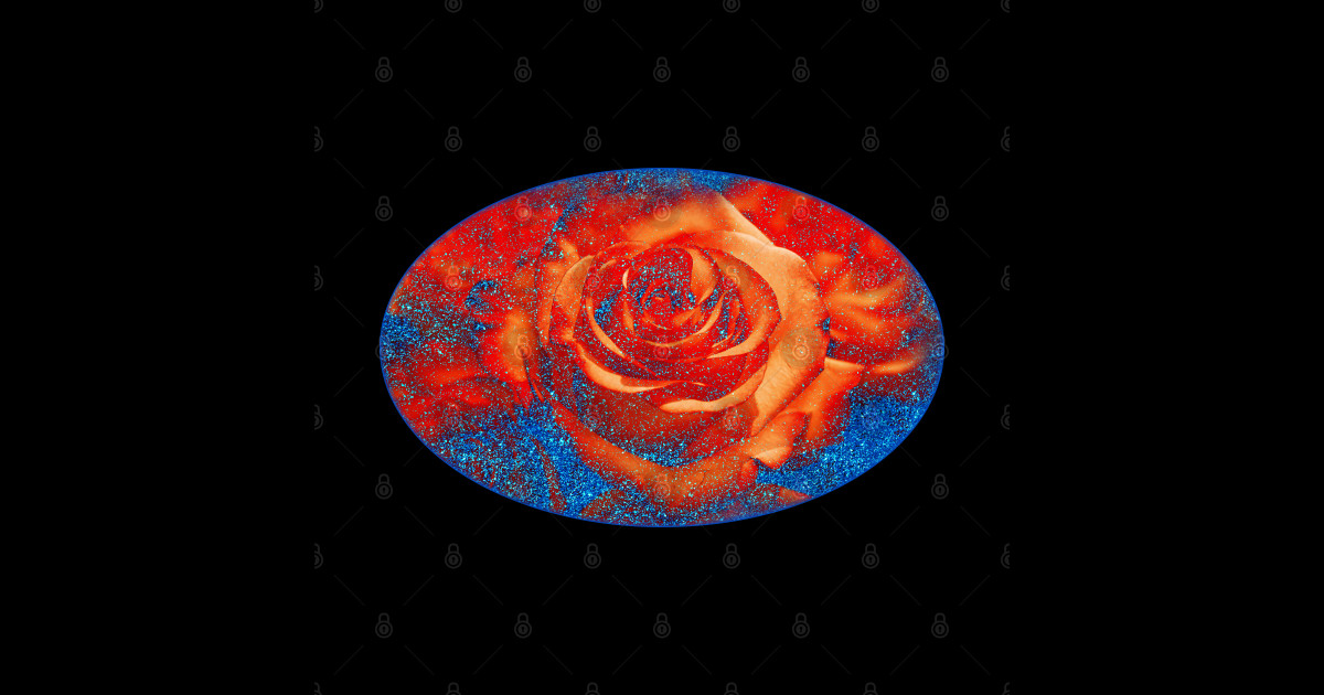 Red Roses and blue glitter floral pattern with romantic flowers - Red ...