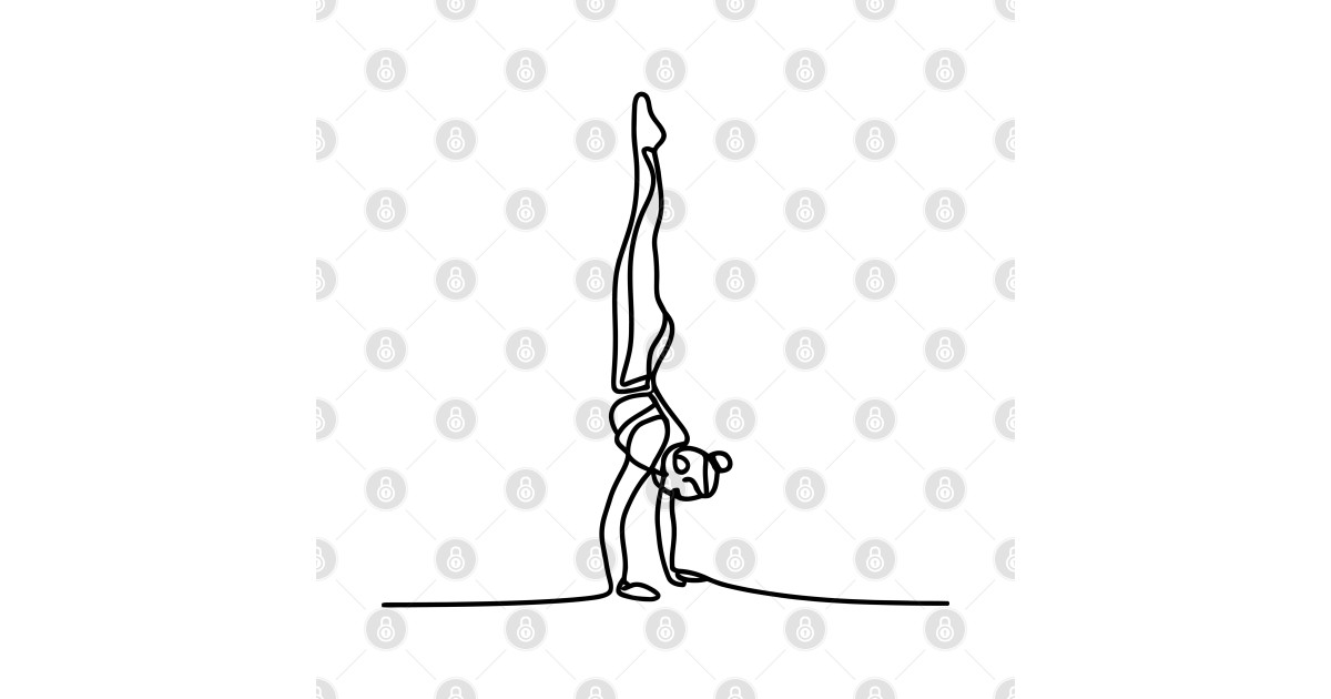 Handstand Line Drawing - Handstand - T-Shirt | TeePublic