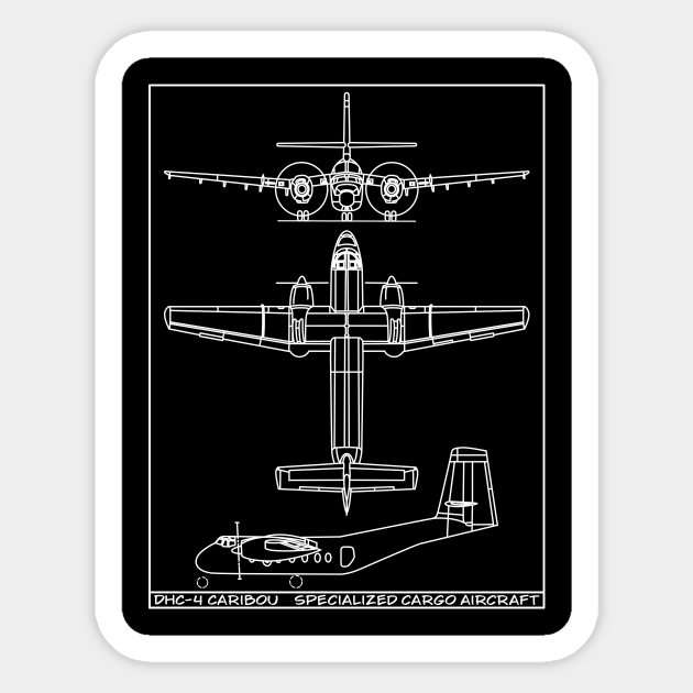 DHC-4 Caribou Specialized Cargo Aircraft Blueprint Diagram Gift - Dhc 4 ...