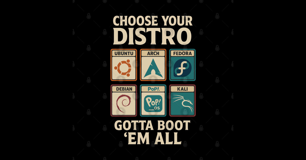 choose your distro / linux - Linux - Sticker | TeePublic