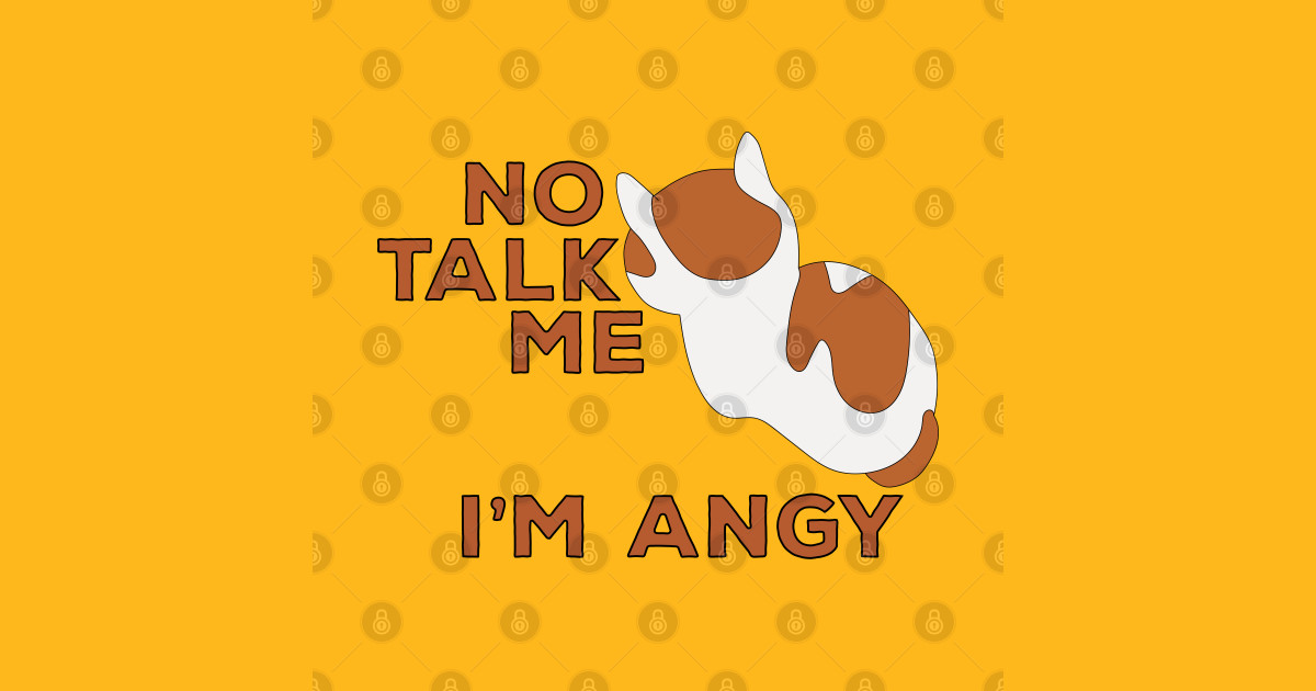 No Talk Me I'm Angy Cat Meme - Kitty Cats - T-Shirt | TeePublic