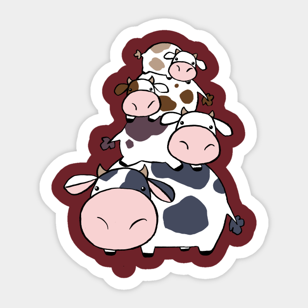 Cow Stack - Cow - Sticker | TeePublic