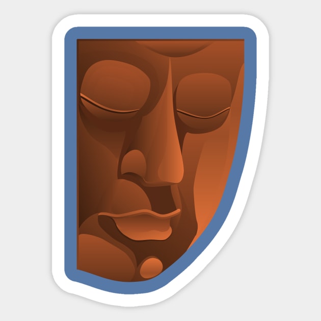 Brown Buddha Face - Brown Budha Face - Sticker | TeePublic