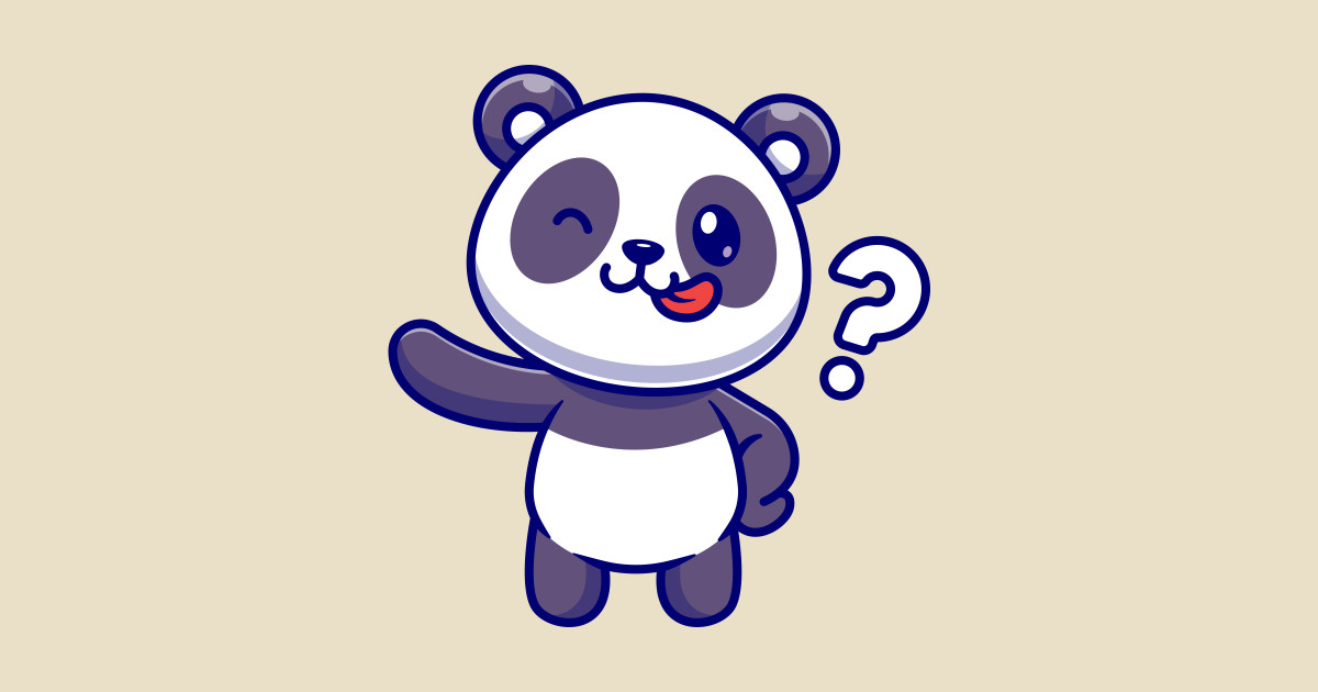 Cute Panda With Question Mark Cartoon - Cute Panda With Question Mark ...