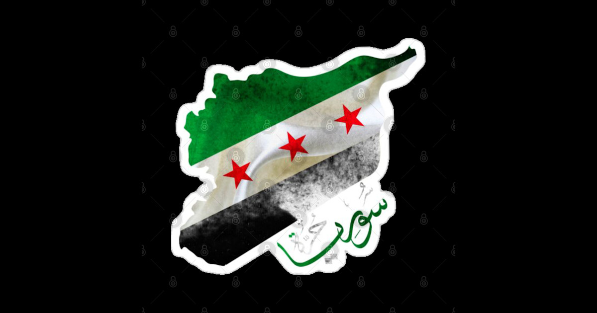 Freesyria Free Syria flag Syrian revolution flag - Freesyria - Sticker ...