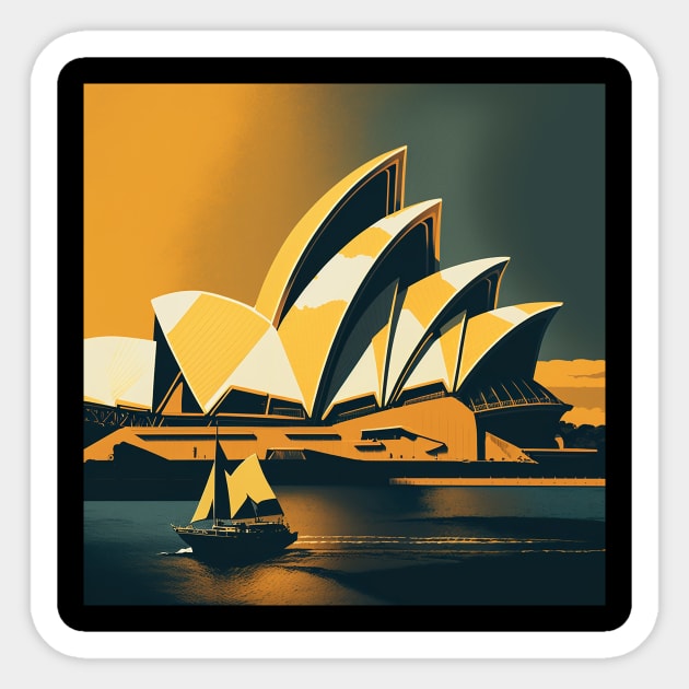 Stylised Sydney Opera House - Sydney Opera House - Sticker | TeePublic