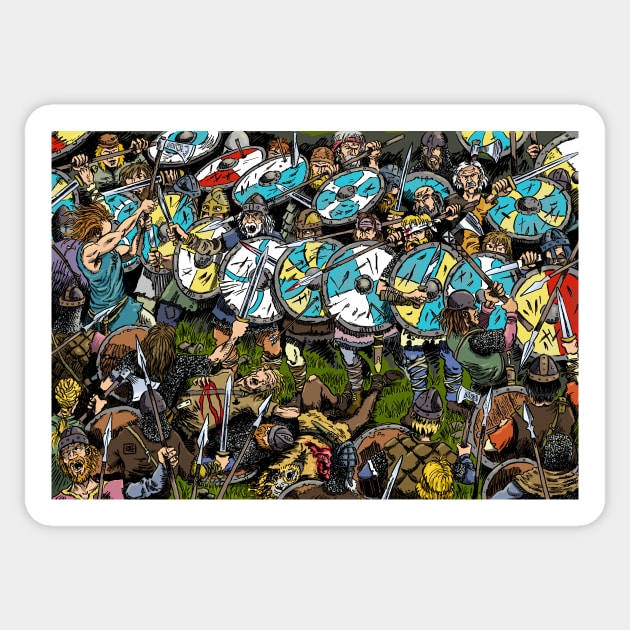 Shield Wall - Colour - Shield Wall - Sticker | TeePublic