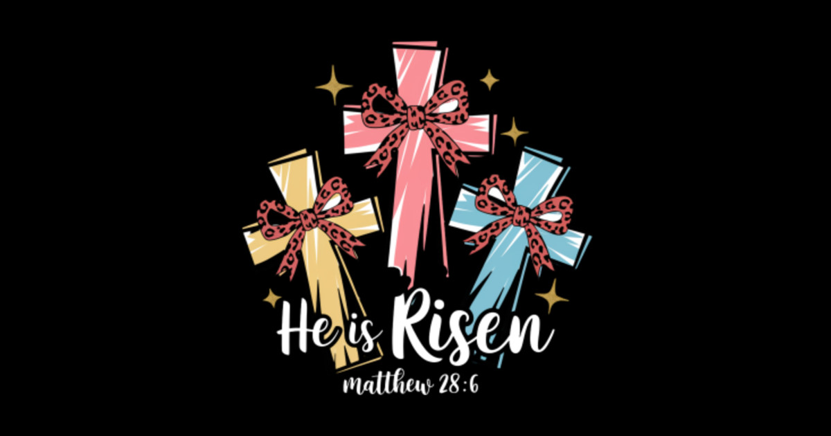 He Is Risen, Brush Stroke Jesus, Easter Bible Verse - He Is Risen - Pin | TeePublic