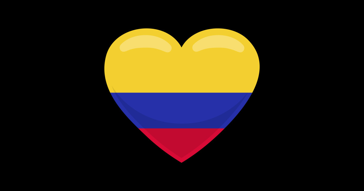 Colombia Flag Heart - Colombia - Sticker | TeePublic