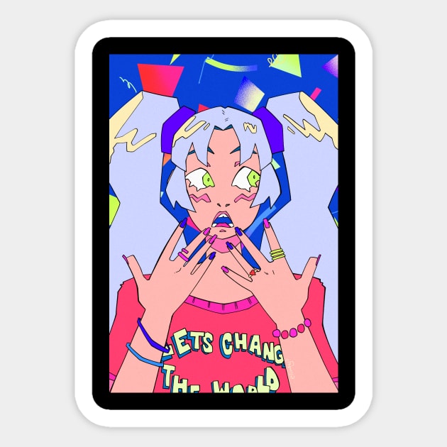 Miku Hatsune Gasp! - Vocaloid - Sticker | TeePublic