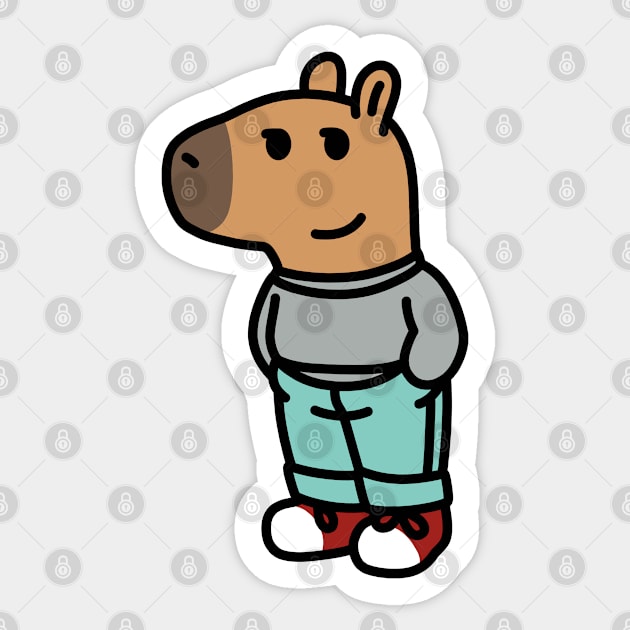 Chill Capybara Guy - Chill Guy Meme - Sticker | TeePublic