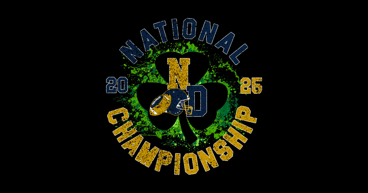 ND National Championship 2025 Vintage Football Helmet Clover - National ...
